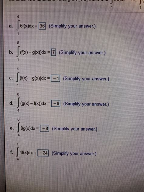 Solved 8 8 8 Consider Two Functions F And G On 1 8 Such Chegg Com