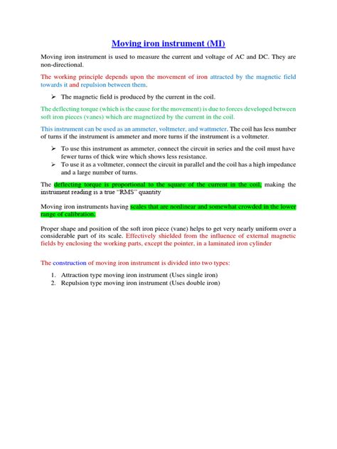 Measuring Analog Instruments 2 Pdf Inductor Electromagnetism