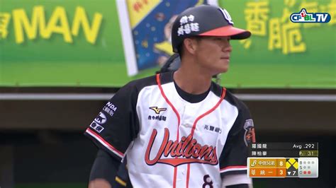 0804 兄弟 Vs 統一 七局下，陳柏豪面對滿壘危機，對決羅國龍投出關鍵三振，讓統一無功而返 Youtube