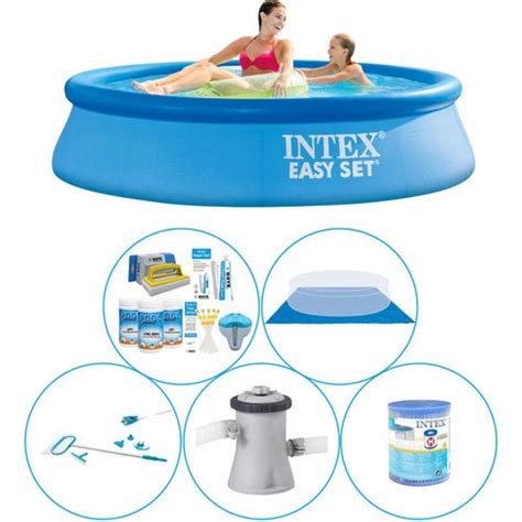 Intex Piscine Easy Set Ronde 244x61 Cm 6 Pièces Piscine Avec