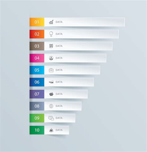 Premium Vector 10 Graph Data Infographics Tab Paper Index Template