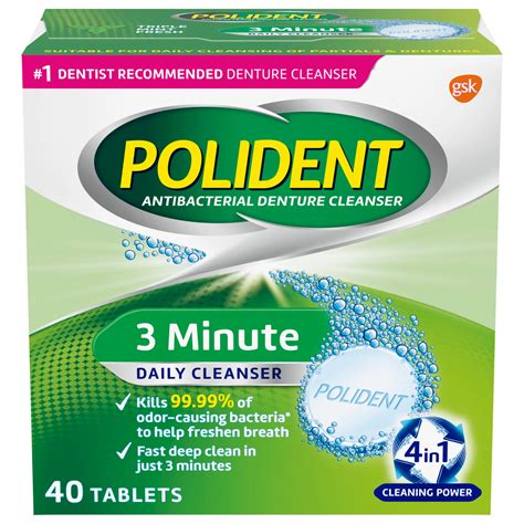 Polident 3 Minute Denture Cleanser Tablets Shop Denture Care At H E B