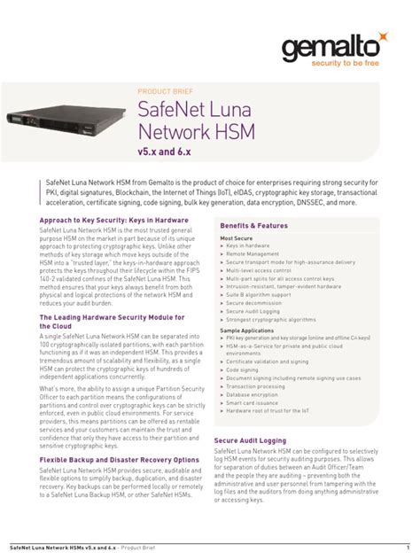 Safenet Luna Network Hsm V5 V6 Pdf Pdf Key Cryptography Security Technology