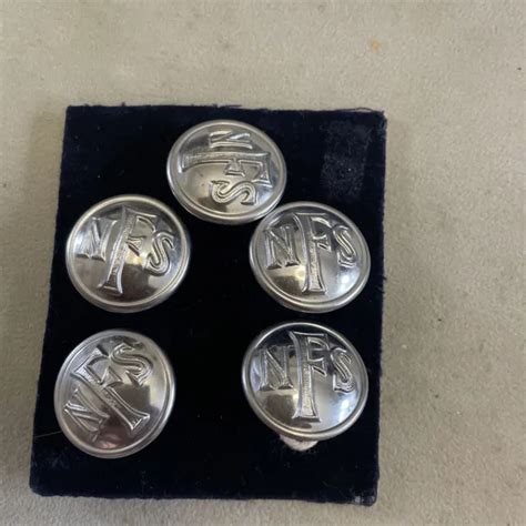 BRITISH WWII NATIONAL FIRE SERVICE CHROMED BUTTON NFS Large 24mm