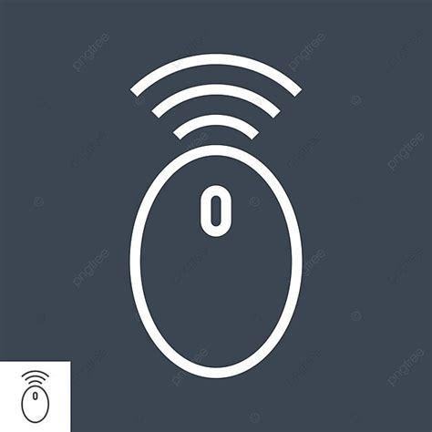Wireless Computer Mouse Line Icon Clip Art Device Wire Vector Clip Art