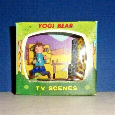 Vintage Marx Tv Tinykins Yogi Bear Tv Scene With Ranger Smith 3876336580