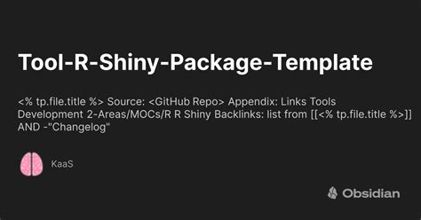 tool r shiny package template kaas obsidian publish