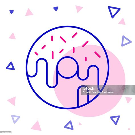 흰색 배경에 고립 달콤한 유약 아이콘 라인 도넛 컬러풀한 아웃라인 컨셉 벡터 귀여운에 대한 스톡 벡터 아트 및 기타 이미지