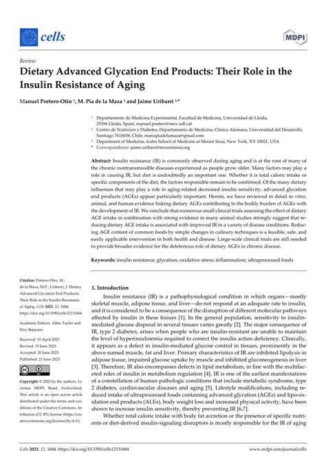 Pdf Dietary Advanced Glycation End Products Their Role In The