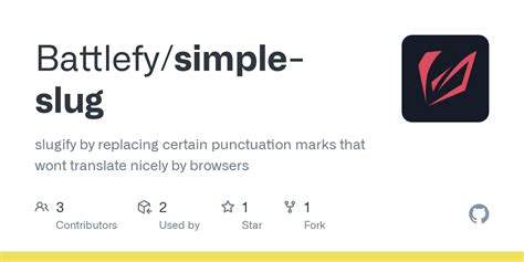 GitHub Battlefy Simple Slug Slugify By Replacing Certain Punctuation