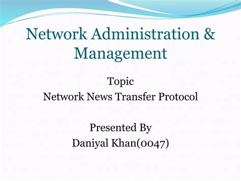 Network News Transfer Protocol Pptx Computer Networking Computing