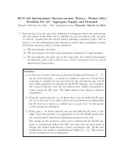 Ecn Ps W Copy Pdf ECN Intermediate Macroeconomic Theory Winter Problem Set