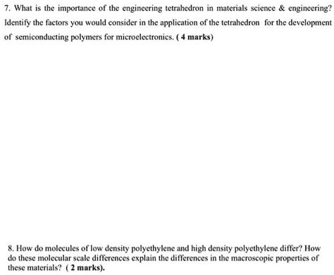 Solved What Is The Importance Of The Engineering Tetrahedron In Materials Science Engineering