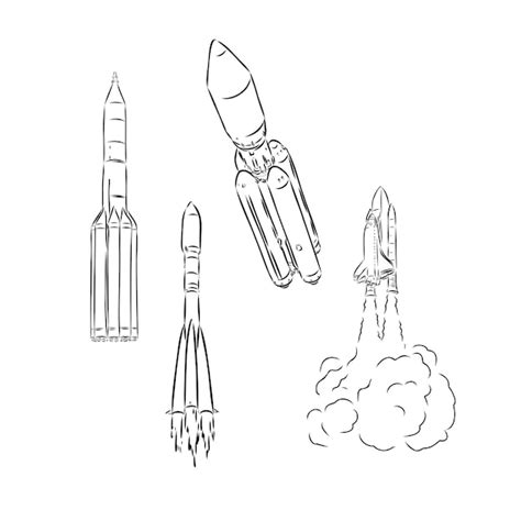 Premium Vector Rocket Outline Space Rocket Silhouette One Line