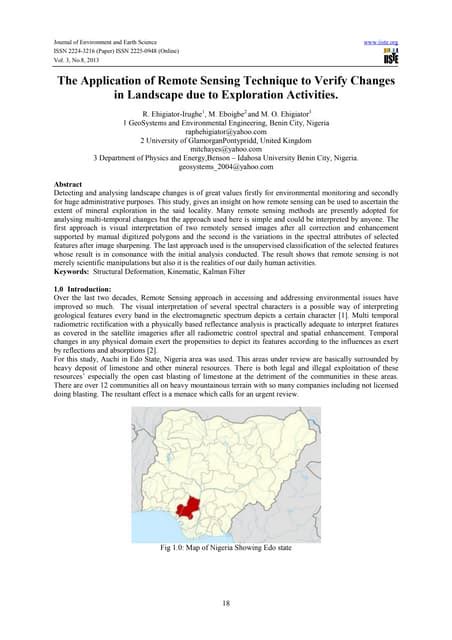Remote Sensing For Mineral Exploration Pdf Geography Science