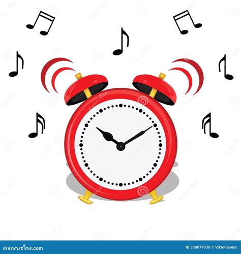 Red Alarm Clock Vector Icon Isolated On White Background Stock