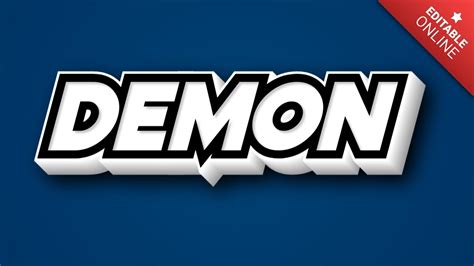 Demon | 3D Sport Black White | Text Effect Generator