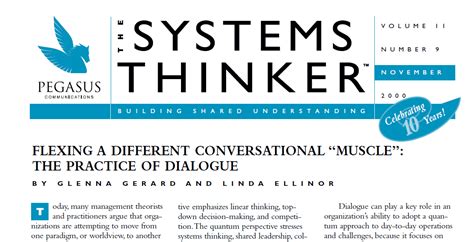 The Systems Thinker Flexing A Different Conversational Muscle The Practice Of Dialogue