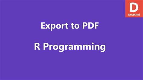 Export Data To Pdf Table In R Youtube