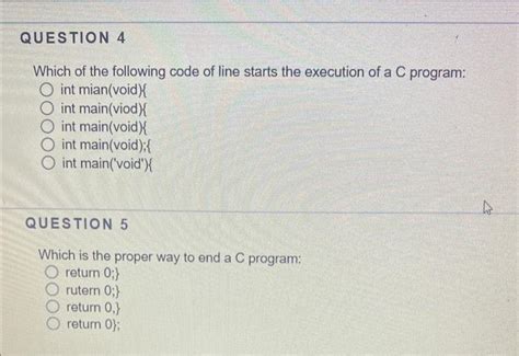 Solved Which Of The Following Code Of Line Starts The