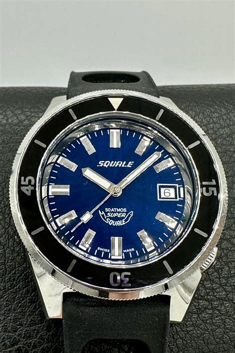Squale 1521 50 Atmos Secret Super Squale Blue 42mm Swiss Automatic 500m Diver The Sutor House