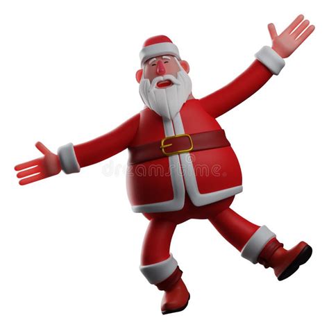 Santa 3d Illustratie Met Grappig Dansen Houdingen Stock Illustratie