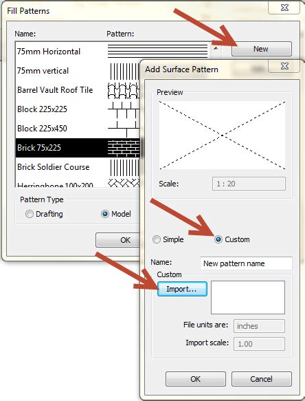 how to edit revit fill pattern pat file to match south african brick course height