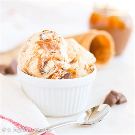Brown Butter Ice Cream With Dulce De Leche And English Toffee Bits A