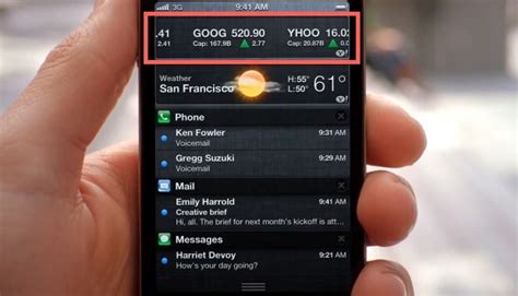 how to remove the stock ticker widget from notification center in ios