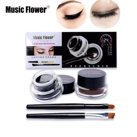 เจลเขียนคิ้ว เจลอายไลเนอร์ 2 ตลับ ดำ น้ำตาล กันน้ำ 24 ชม Music