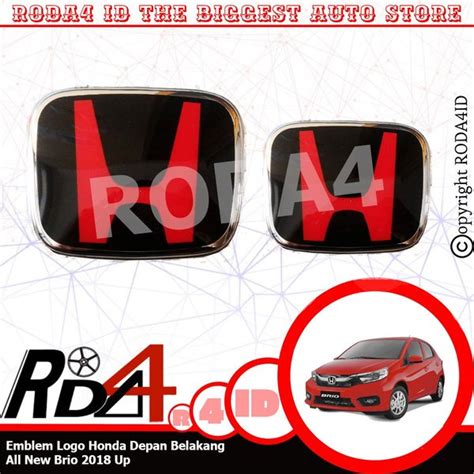 Jual Emblem Logo Honda Depan Belakang All New Brio Up Hitam Merah Shopee Indonesia