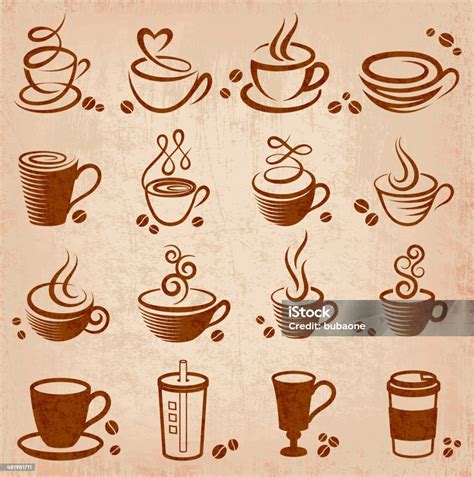 Desain Ilustrasi Ikon Grunge Kopi Ilustrasi Stok Unduh Gambar