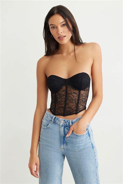 Lace Bustier Top Black Dynamite