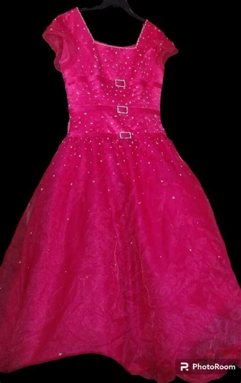 Prom Dress Hot Pink Princess Style Sparkling Gem