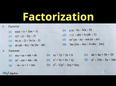 Factorization | Factorization of algebraic expressions | algebraic expressions class 8 ...
