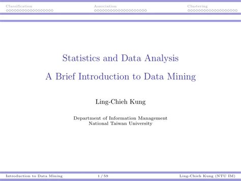 Ppt Statistics And Data Analysis A Brief Introduction To Data Mining Powerpoint Presentation