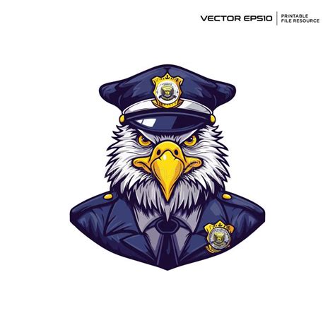 Security Guard Eagle Character Mascot Logo Vector Design Illustration Eps 10 Stock