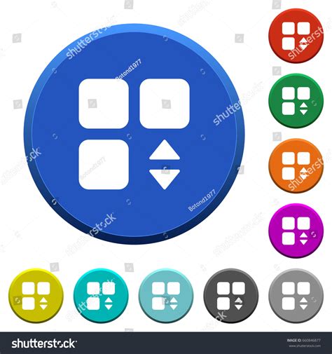 Adjust Component Round Color Beveled Buttons เวกเตอรสตอก ปลอดคาลขสทธ