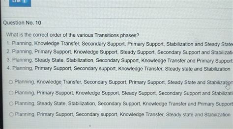 Question No 10 What Is The Correct Order Of StudyX
