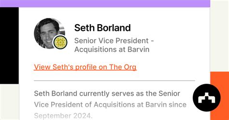Seth Borland Senior Vice President Acquisitions At Barvin The Org
