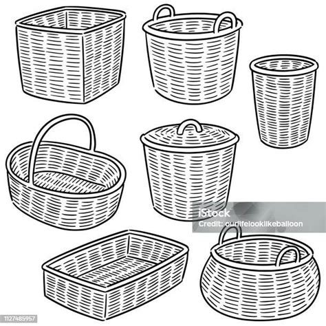 Keranjang Sumbu Ilustrasi Stok Unduh Gambar Sekarang Anyaman Citra
