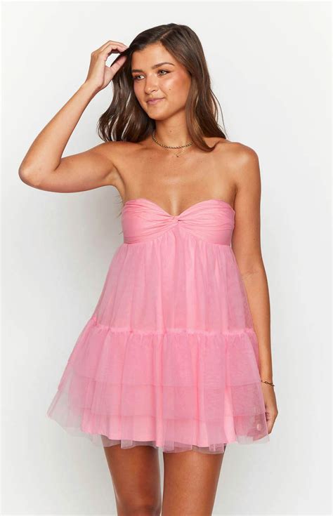 Amba Pink Strapless Mini Dress Beginning Boutique Us