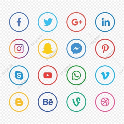 소셜 미디어 아이콘 무료 로고 디자인 서식 파일 설정 로고 클립 아트 사회 아이콘 표지 그림 Png 일러스트 및 벡터 에 대한 무료 다운로드 Pngtree