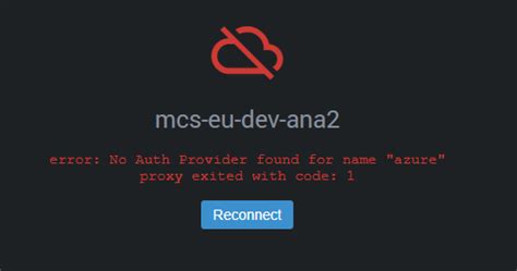 No Auth Provider Found For Name Azure · Issue 1702 · Lensapplens