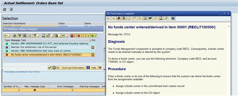Issue In Maintenance Order Settlement Sap Community