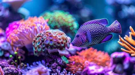 Vibrant Triggerfish Swimming Amid Colorful Corals In A Saltwater