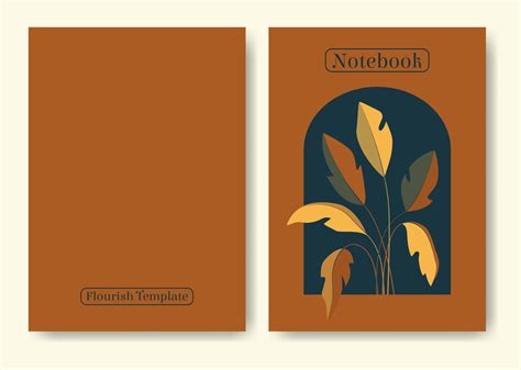 Flourish Notebook Design In Minimalist Style Colorful Illustration