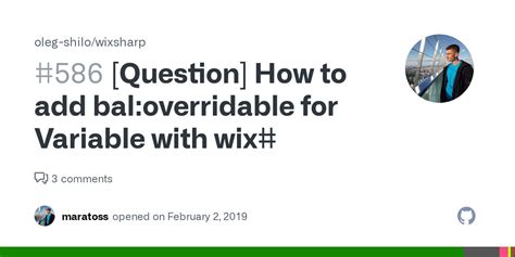 Question How To Add Bal Overridable For Variable With Wix Issue