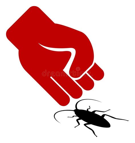 Raster Cockroach Punch Flat Icon Symbol Stock Illustration