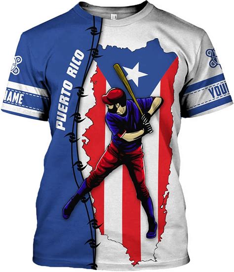 Personalized Name Puerto Rico Baseball Team T Shirt 3d Puerto Rico
